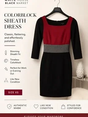 White House Black Market | Dresses | Whbm Colorblock Dress | Poshmark